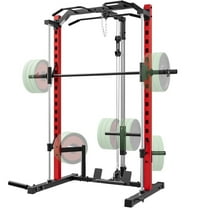 Smith Machine with Cable Crossover System, Multi-function Squat Rack ...