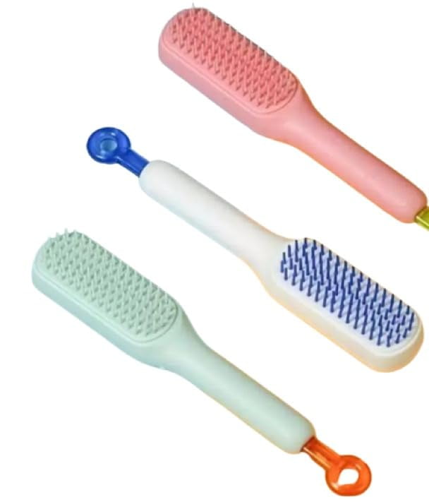 VIBGYOR PRODUCTS SelfCleaning AntiStatic Massage Comb Easy Clean Hair ...