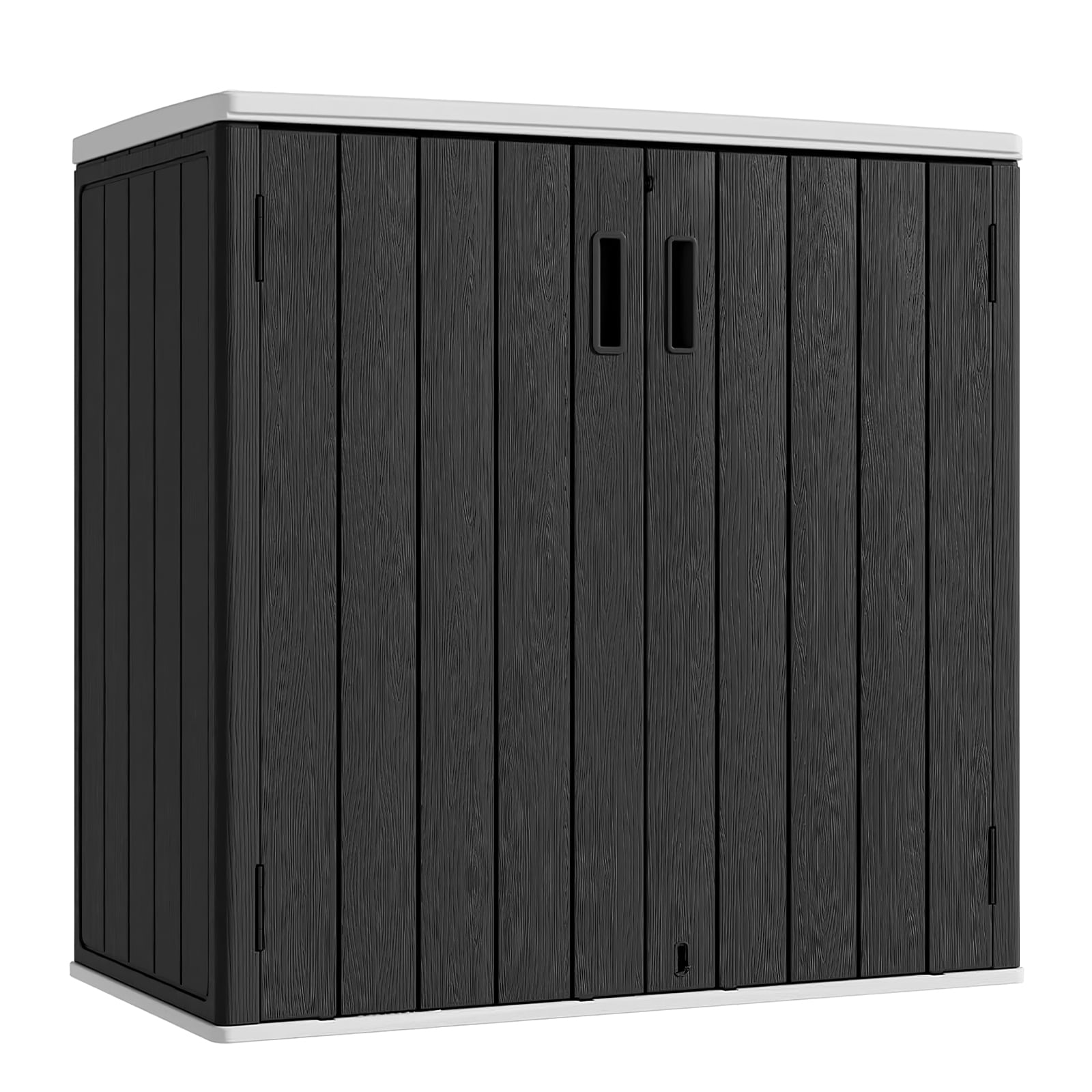 VICESIM Large Resin Outdoor Storage Box Waterproof Lockable 37 Black ...