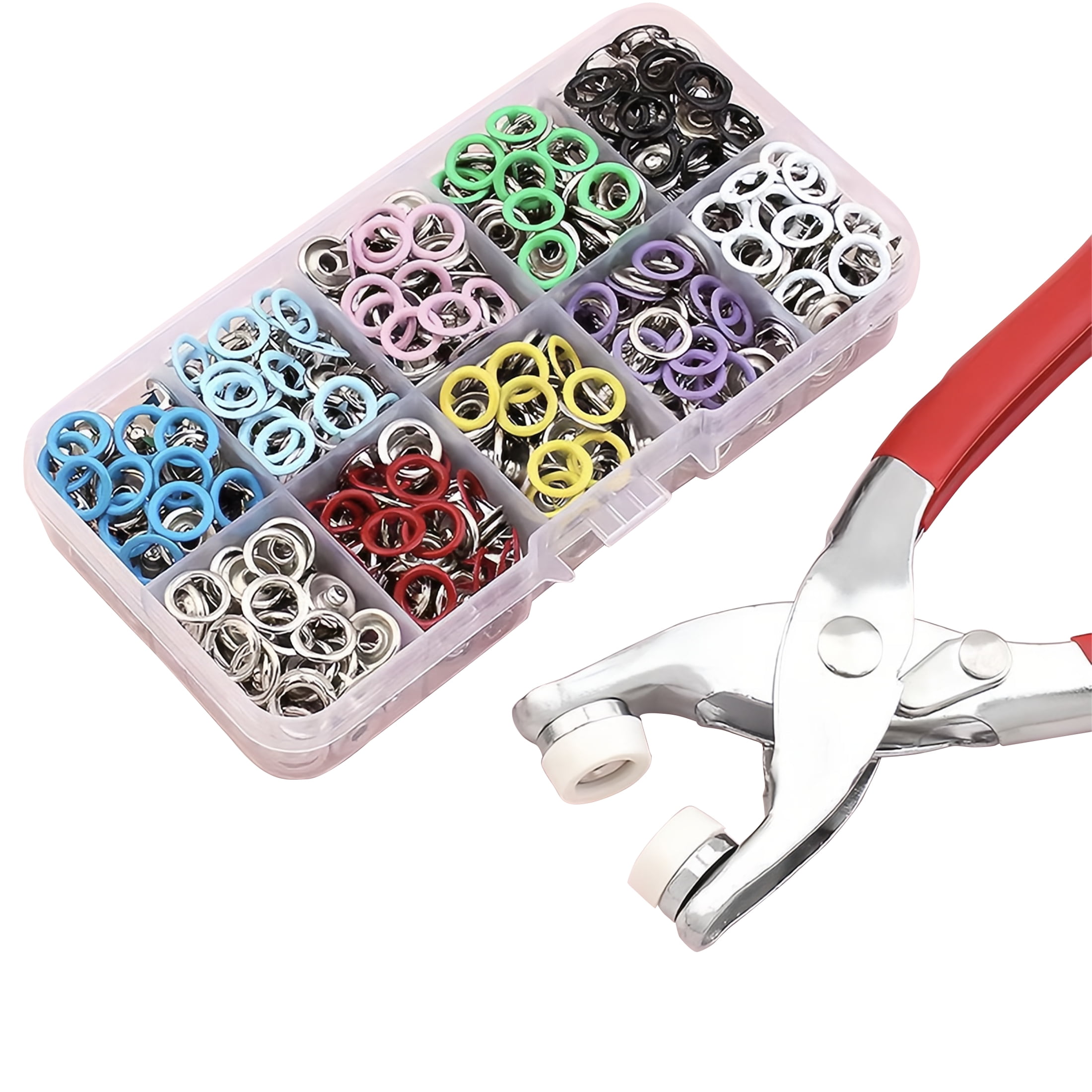 VICHVVY 1SET Snaps Fasteners Kit Metal Prong Ring Buttons Hollow and ...