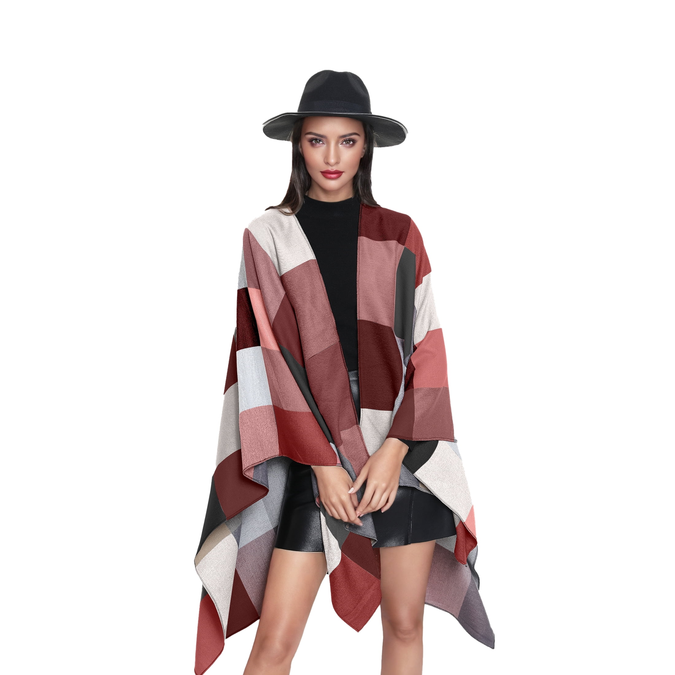 VICHVVY Women's Shawl Simple Light Luxury Wraps Soft Open Front Poncho ...