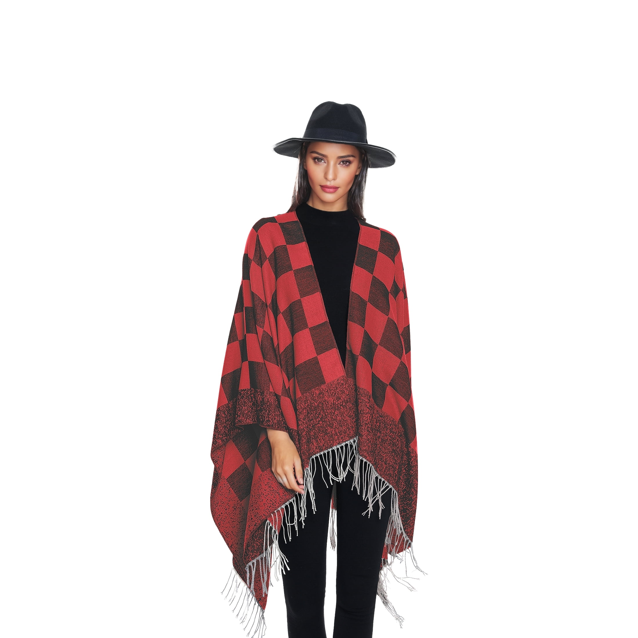 VICHVVY Women's Shawl Simple Light Luxury Wraps Soft Open Front Poncho ...