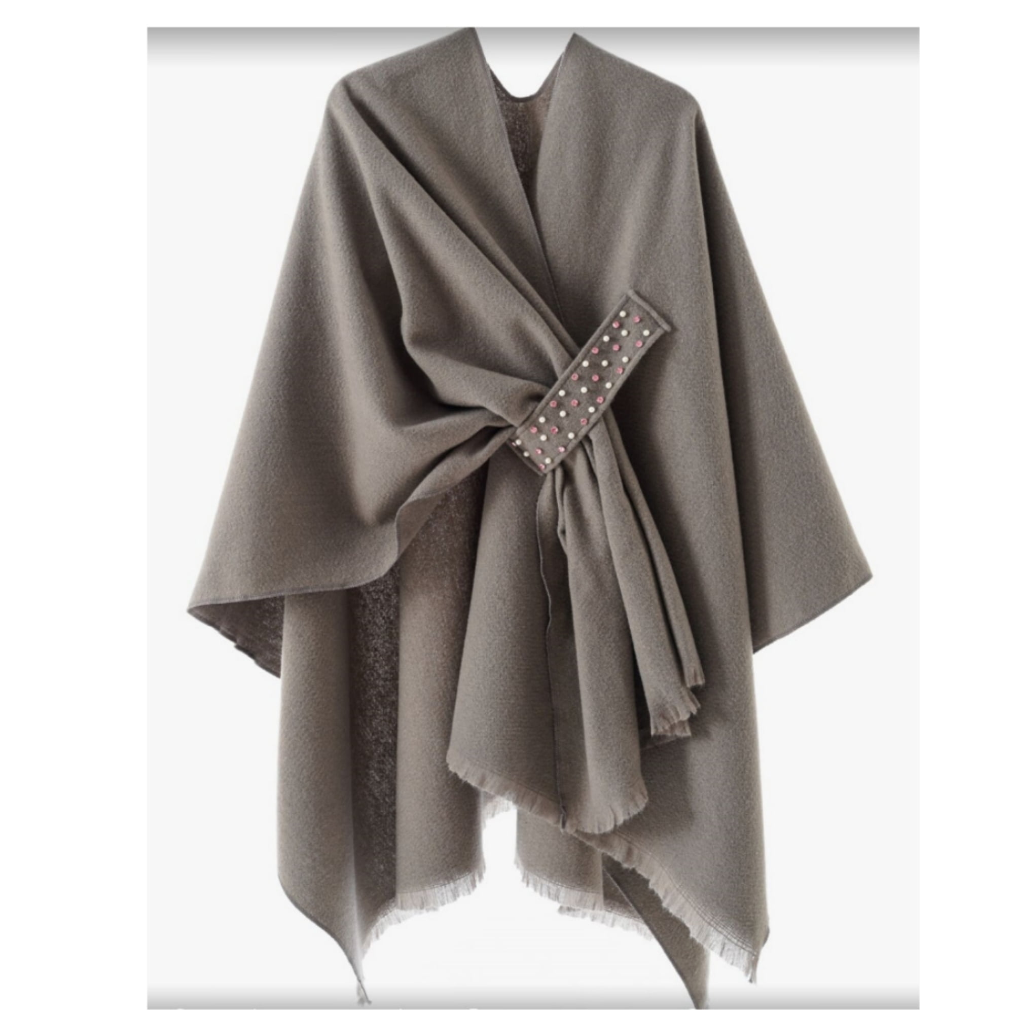 VICHVVY Women's Shawl tassel button Autumn and winter Fashion Soft Warm ...