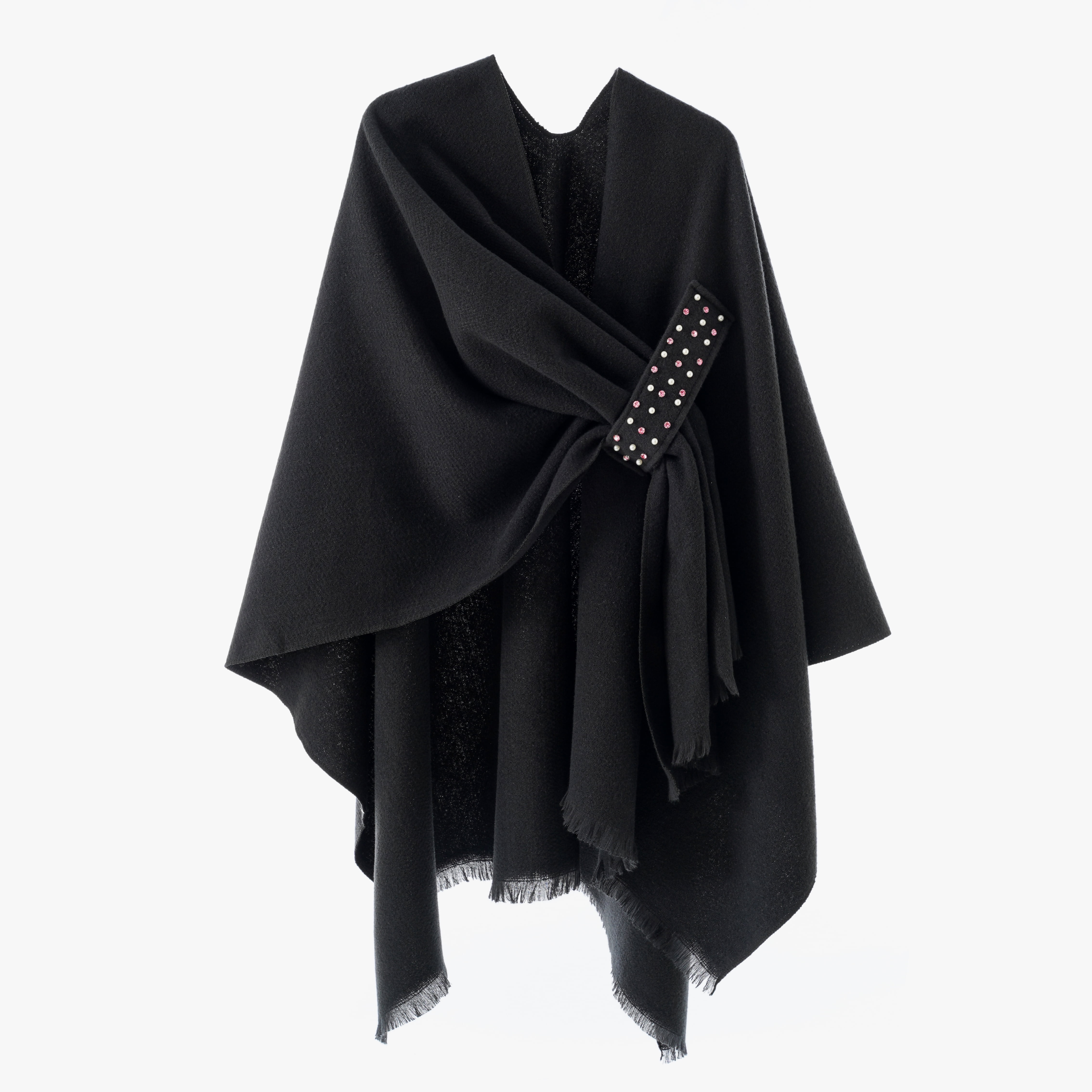 VICHVVY Women's Shawl tassel button Autumn and winter Fashion Soft Warm ...