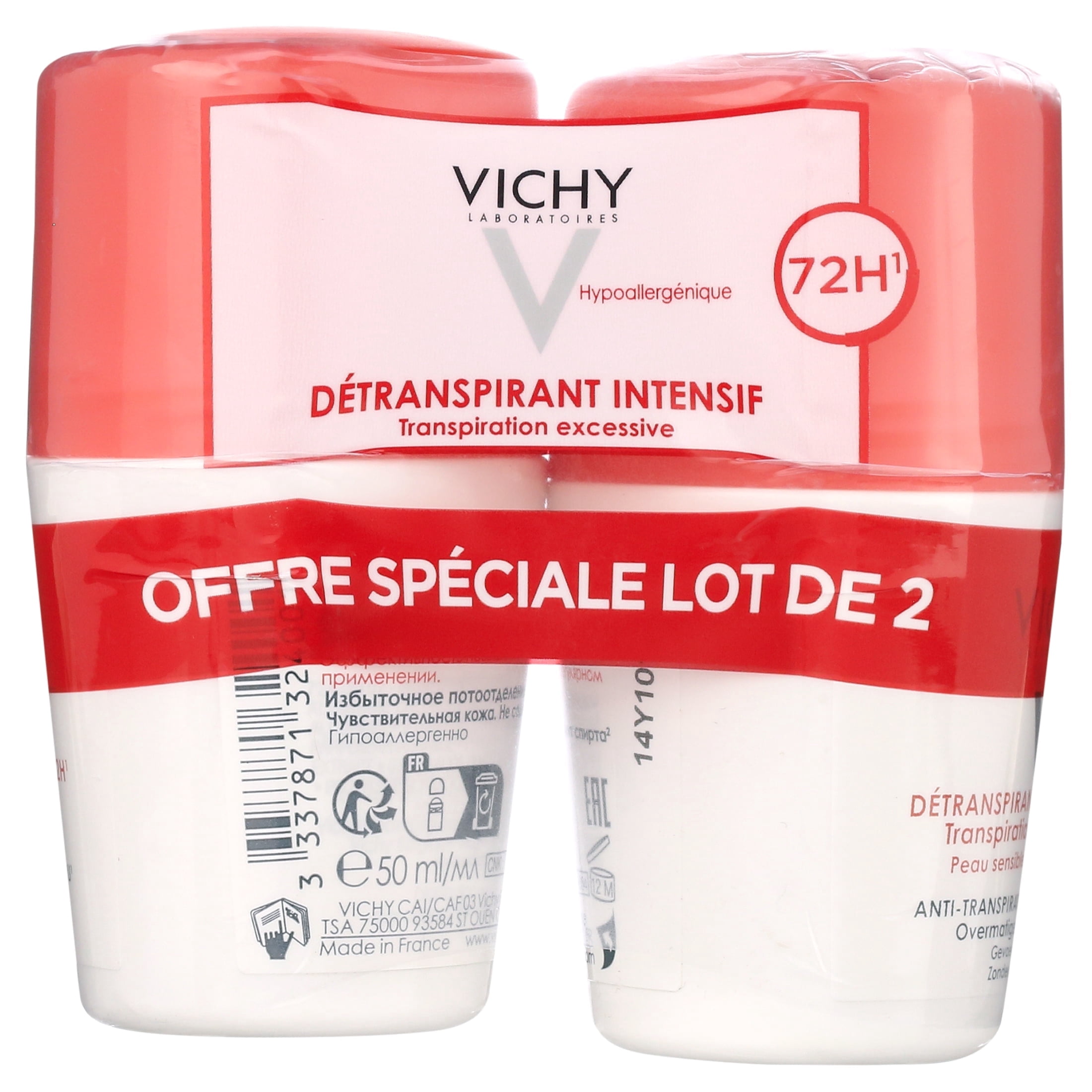 VICHY Intensive Roll On Deodorant Anti-Perspirant 72H Stress Resist ...