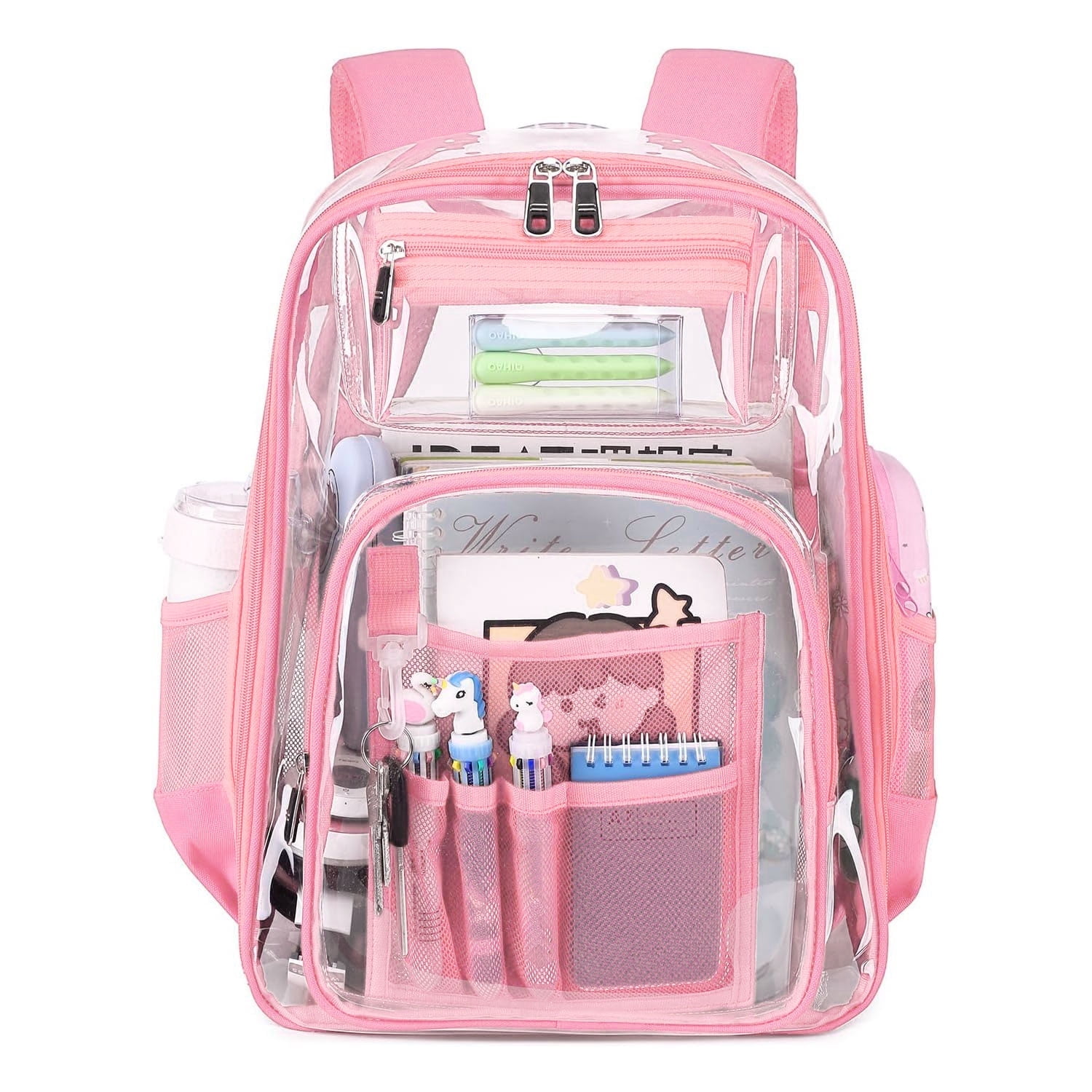 Vafful Clear Backpack for School Stadium Heavy Duty PVC Transparent ...