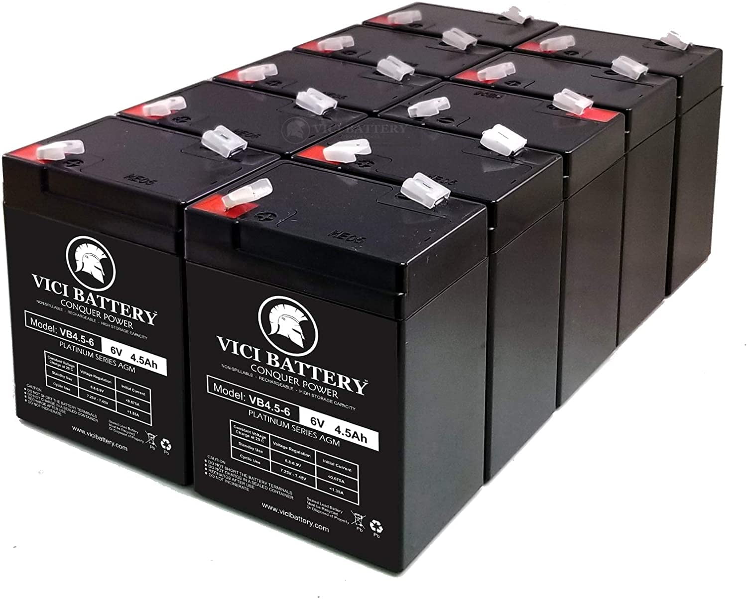 VICI Battery Exit Sign Battery 6V 4.5Ah Backup - 10 Pack - Walmart.com