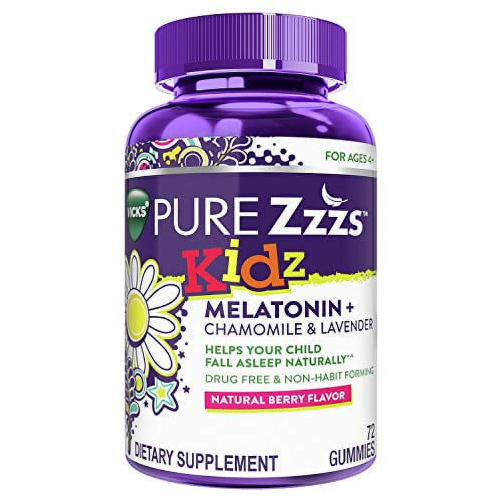 VICKS Pure Zzzs Kidz, Melatonin Sleep Aid Gummies for Kids and Children ...
