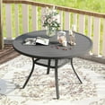 Vicllax Round Patio Dining Table Metal Outdoor Modern Style for Garden ...