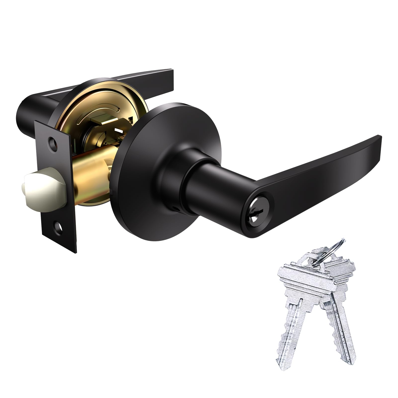 VICMEON Entrance Lever Door Handle, Keyed Entry Door Lock, Entrance ...