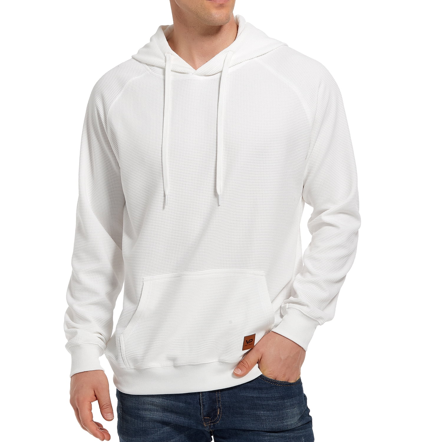 VICT POPU Men's Hooded Pullover, Large-Pocket, Solid Color Hooded ...