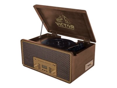 VICTOR 8-in-1 Digital USB Record Player, 3-Speed, Dual Bluetooth ...