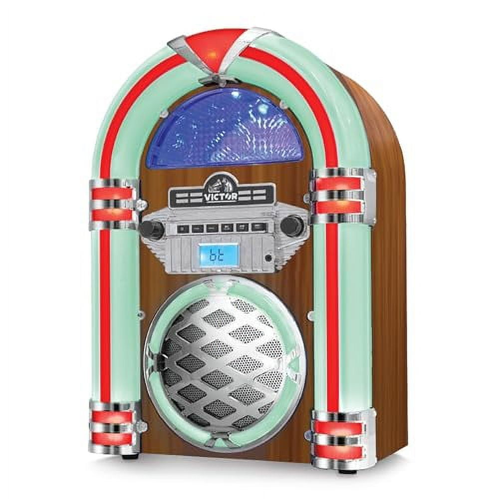 VICTOR Wilshire Desktop Bluetooth® Jukebox with Multicolor LED Lighting ...