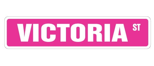 VICTORIA Street Sign Childrens Name Room Sign | Indoor/Outdoor | 30 ...