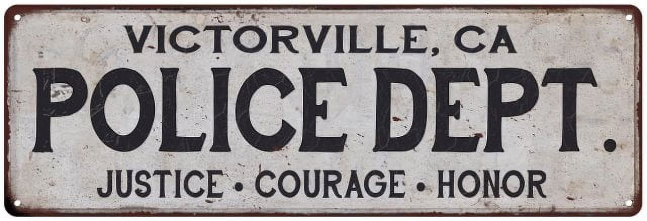 VICTORVILLE, CA POLICE DEPT. Home Decor Metal Sign Gift 8x24 ...