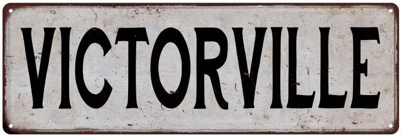 VICTORVILLE Vintage Look Rustic Metal 8x24 Sign City State 108240041336 ...