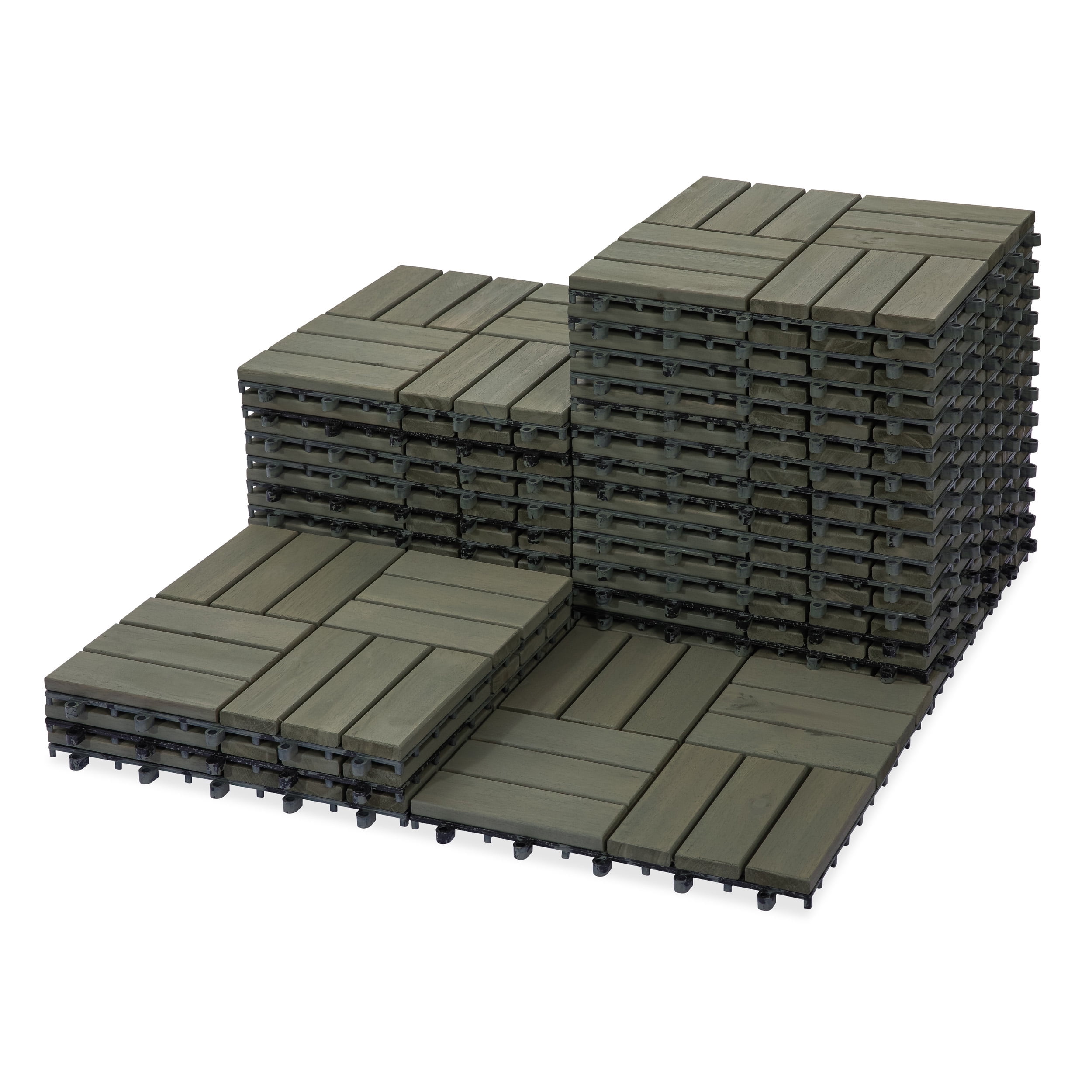 VICTORY RELAX Acacia Wood Patio Deck Tiles - 27 Pcs 12 Slats ...