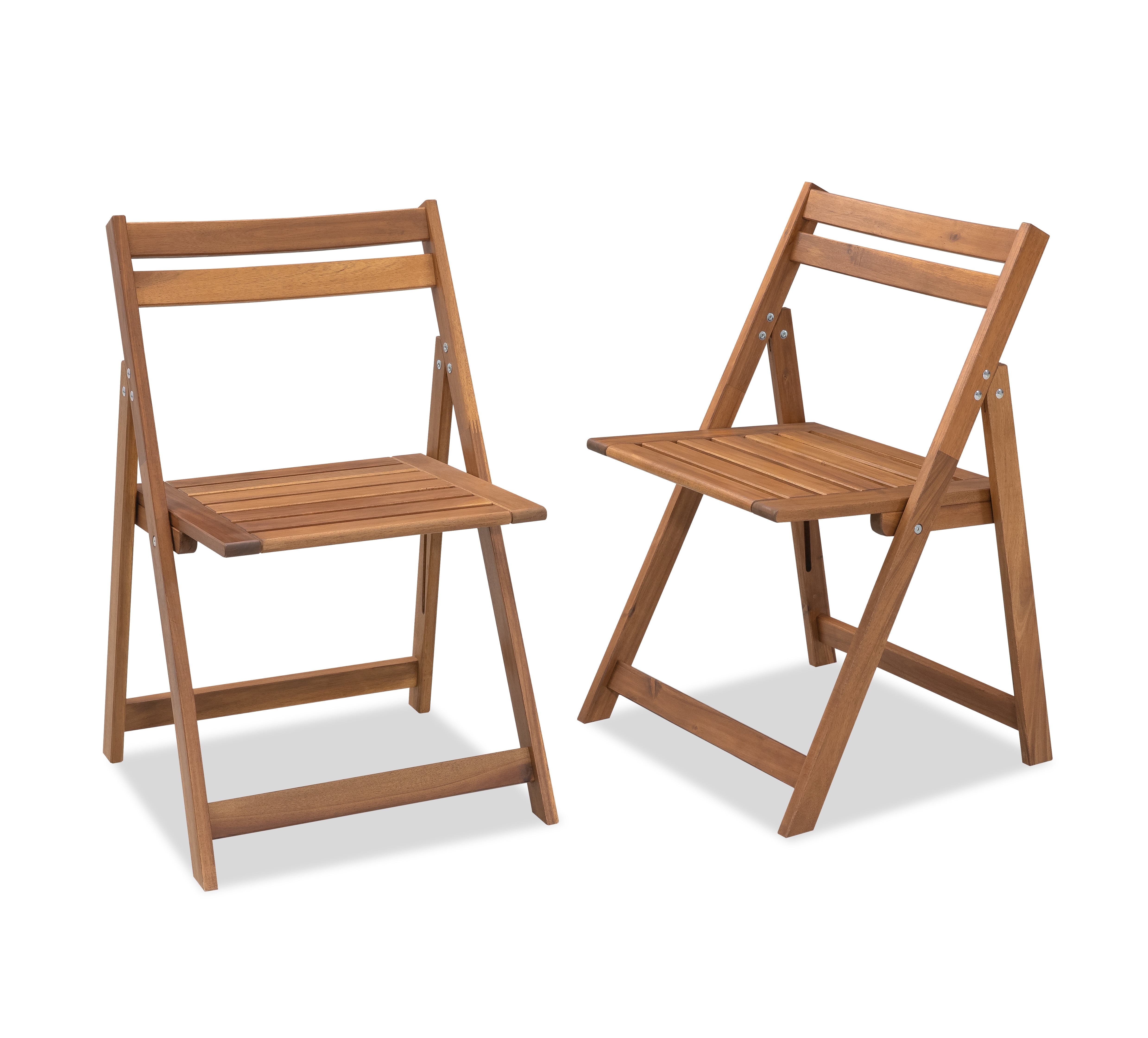 VICTORY RELAX Acacia Wood Folding Bistro Chair Set of 2, Waterproof ...