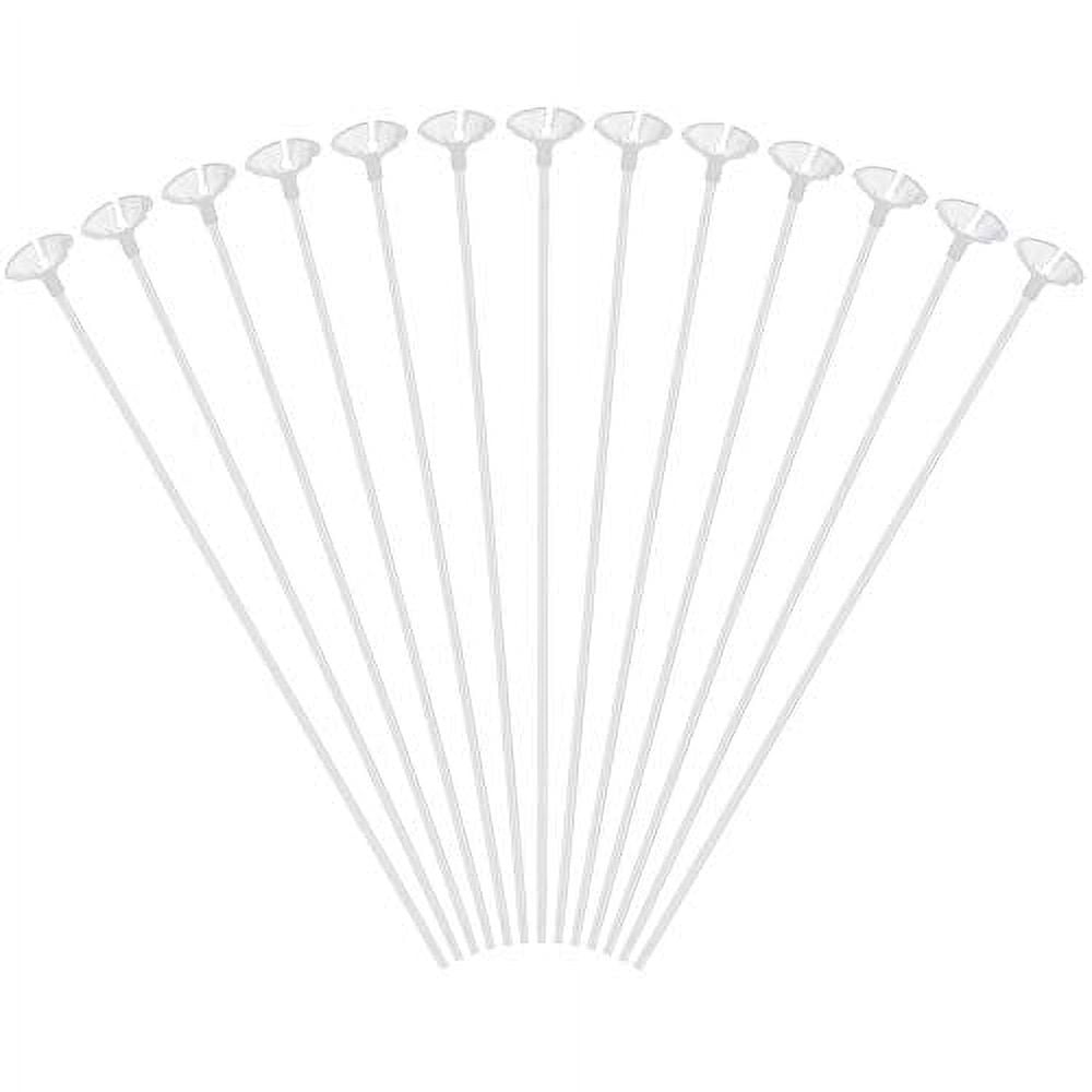 VIDELLY 100 Pieces Balloon Sticks 16inch Bobo Balloons Sticks Clear ...