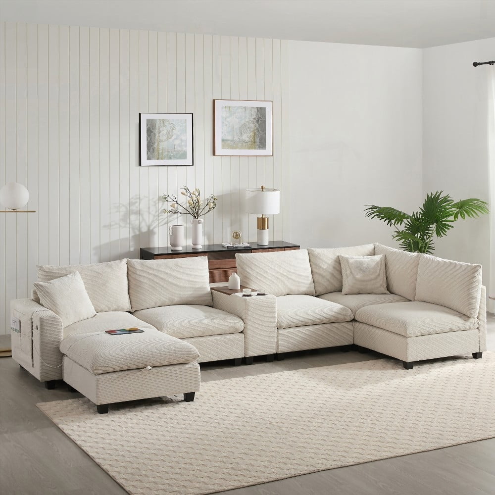 [VIDEO] 140'' Modular Sectional Sofa - With Movable Storage Ottoman ...