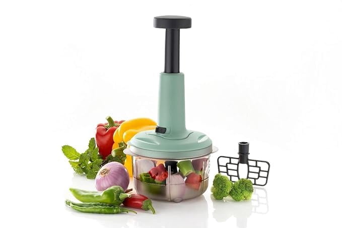 VIDORA Food Chopper 900ml Steel Blade Large Manual HandPress Vegetable ...
