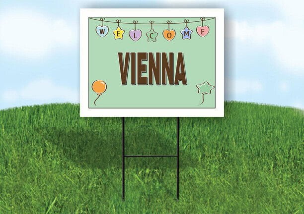 VIENNA WELCOME BABY GREEN 18 in x 24 in Yard Sign Road Sign with Stand ...