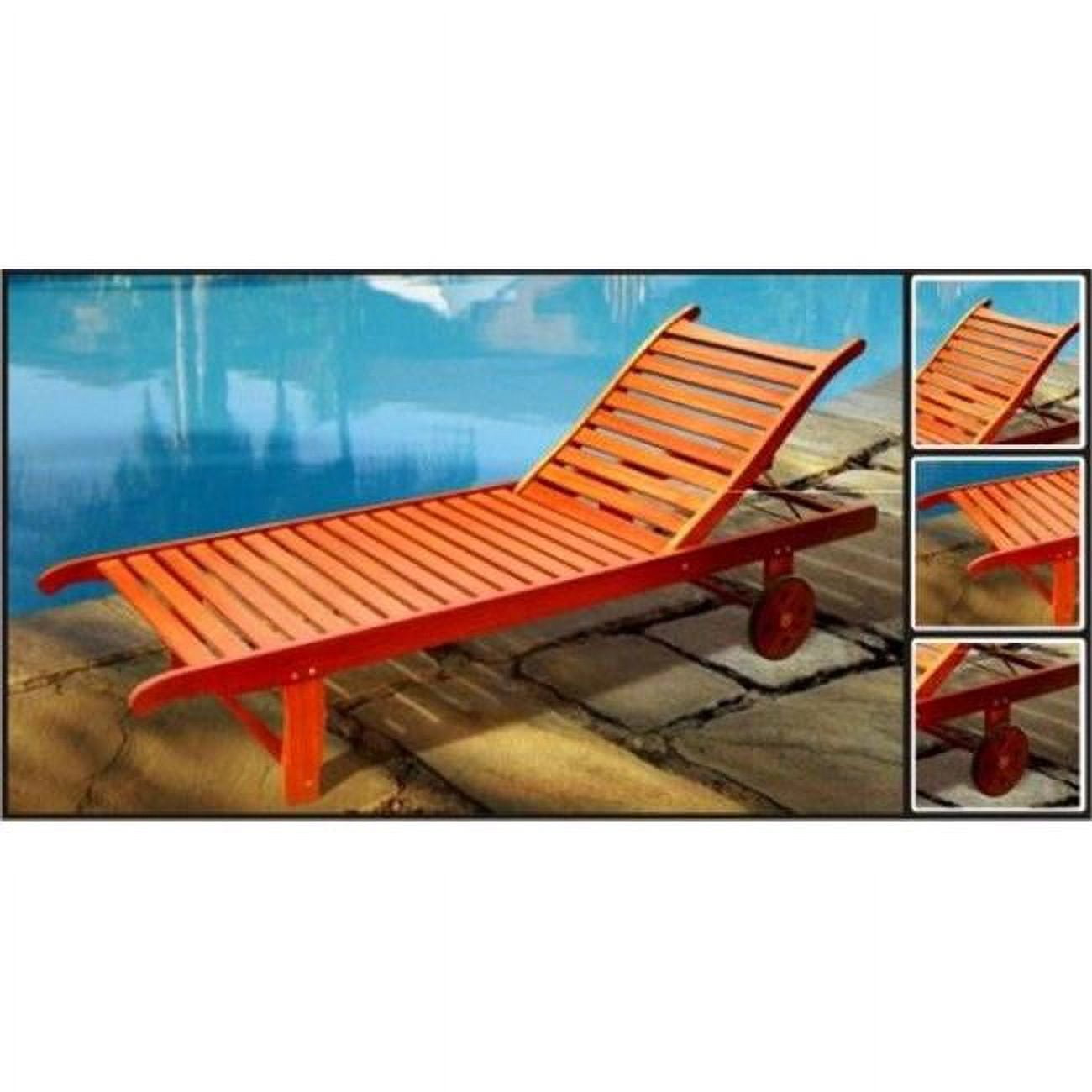 VIFAH V255 Malibu Outdoor Wood Folding Sunbathing Chaise Lounge ...