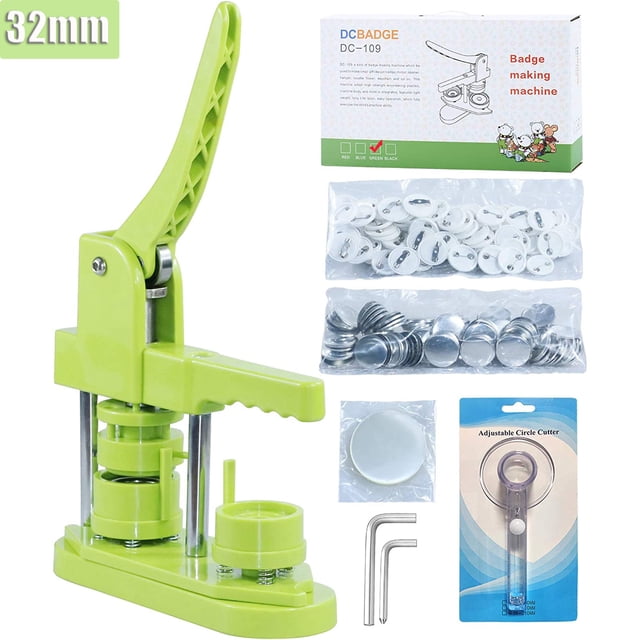 VIFERR Button Maker Machine, 32mm(1.25in) Button Press Machine with 100 ...