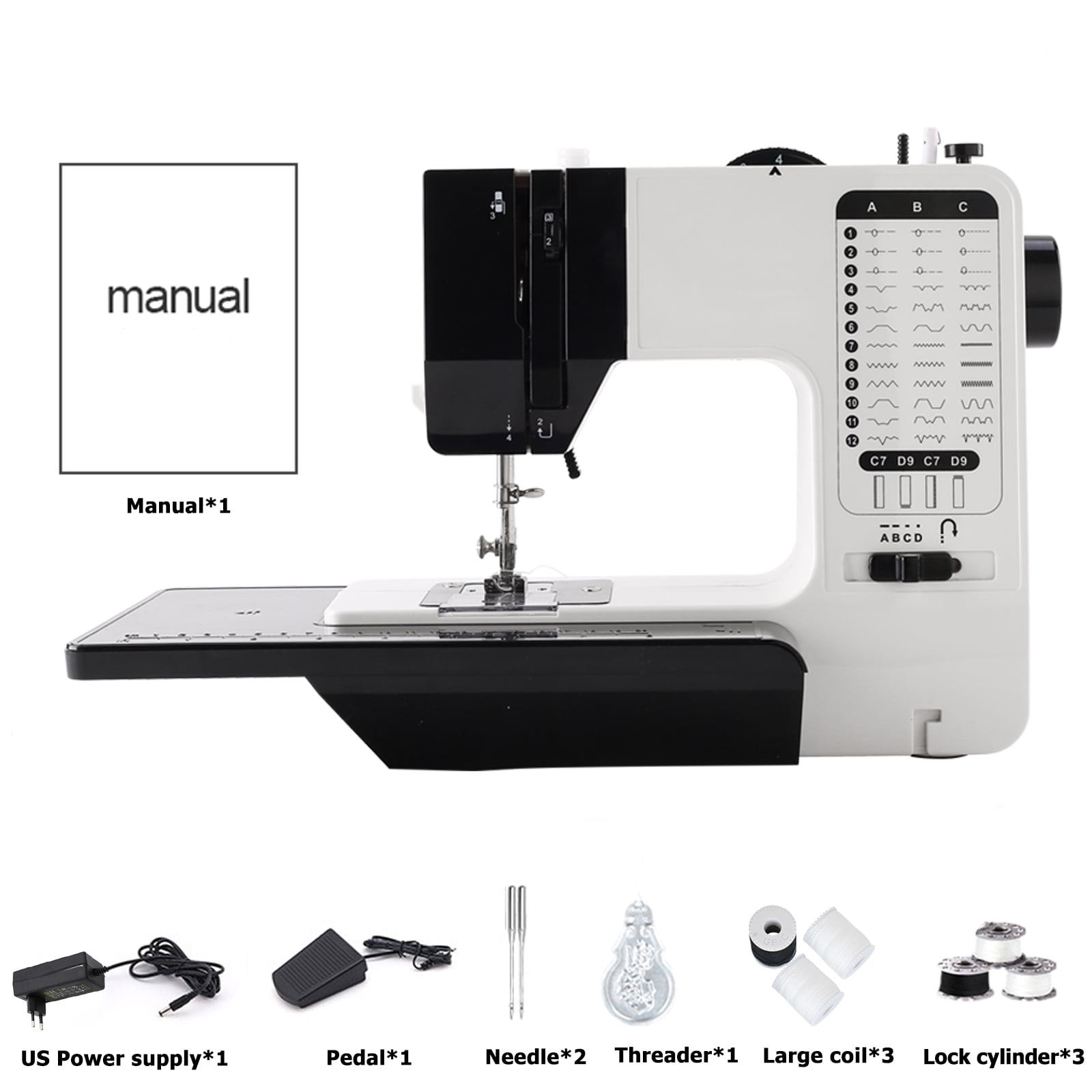 VIFERR Mini Sewing Machine 12 Stitches and Reverse Sewing Portable ...