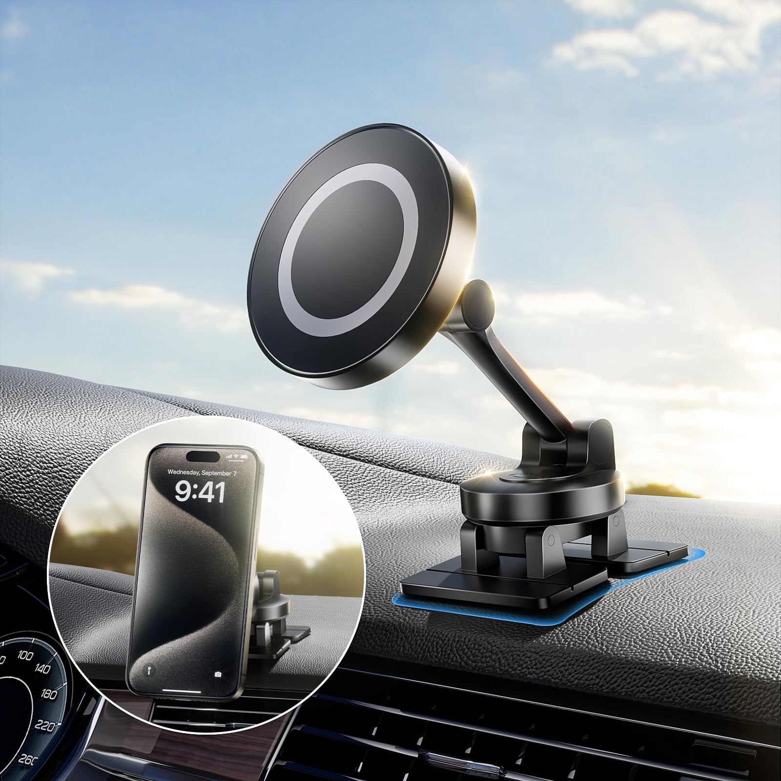 VIGLT for MagSafe Car Mount - [24 Strong Magnets] Phone Holder for Car ...