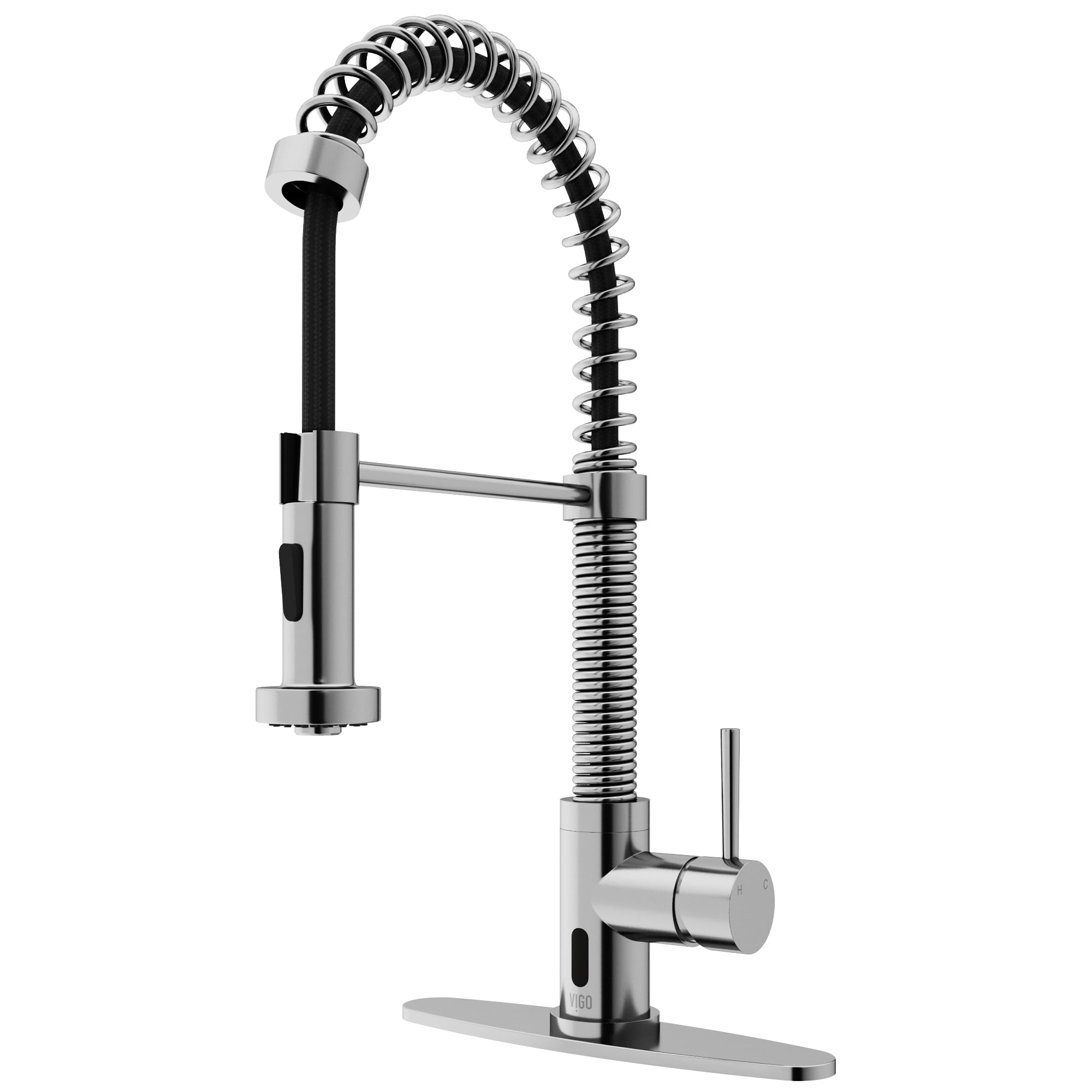VIGO Edison Single Handle Pull-Down Sprayer Kitchen Faucet Set with ...