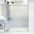 VIGO Elan 56 to 60 in. W x 74 in. H Sliding Frameless Shower Door in Stainless Steel with 3/8 in ...
