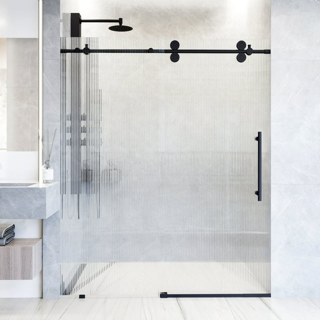 Vigo Vg6041fl7274r Elan 68 To 72 In. W X 74 In. H Sliding Frameless Shower Door In Matte ...