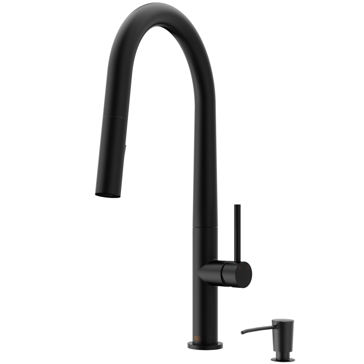 VIGO Greenwich Single Handle Pull-Down Sprayer Kitchen Faucet Set with ...