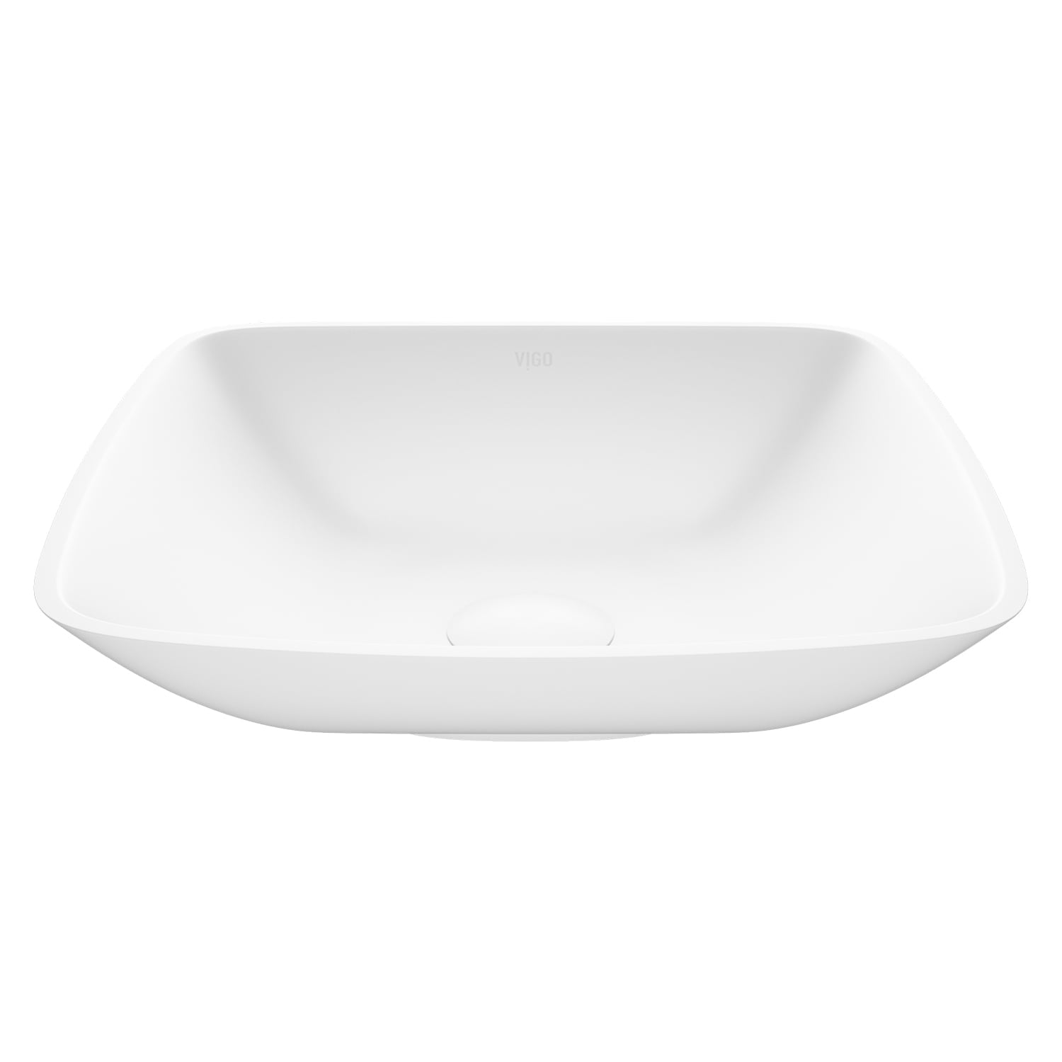VIGO Hyacinth Modern White Matte Stone 14 in. L x 14 in. W x 4 in. H ...