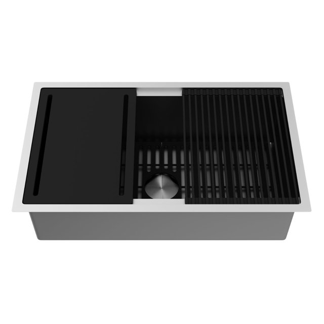 VIGO Mercer Undermount Stainless Steel 33 in. Single Bowl Kitchen Bar ...