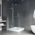 VIGO Monteray 36 in. L x 36 in. W x 79 in. H Frameless Hinged Square Shower Enclosure Kit in ...
