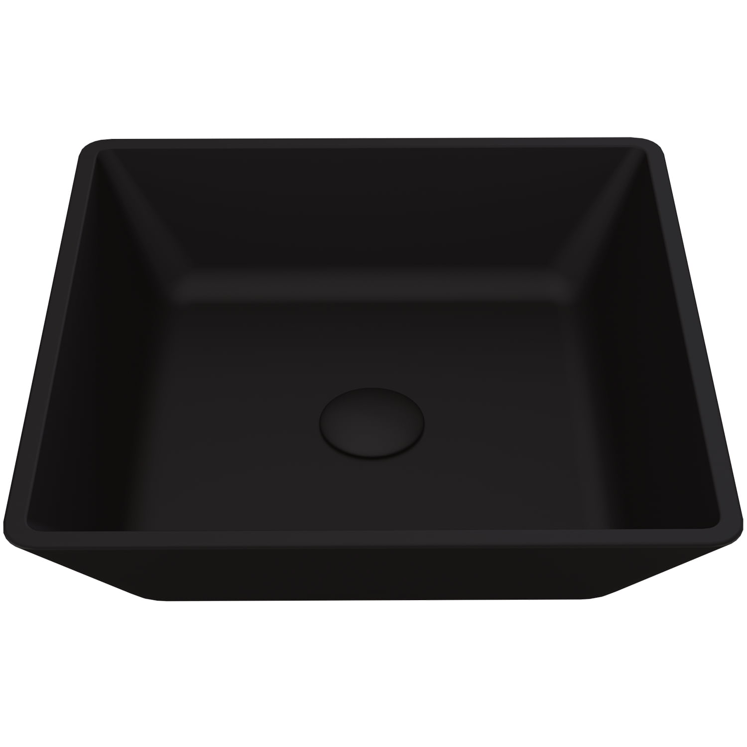 VIGO Roma Modern Black Matte Shell Glass 16 in. L x 16 in. W x 4 in. H ...