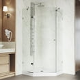 VIGO Verona 36 in. L x 36 in. W x 77 in. H Frameless Hinged Neo-angle Shower Enclosure Kit in ...