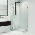 VIGO Verona 40 in. L x 40 in. W x 77 in. H Frameless Hinged Neo-angle Shower Enclosure Kit in ...