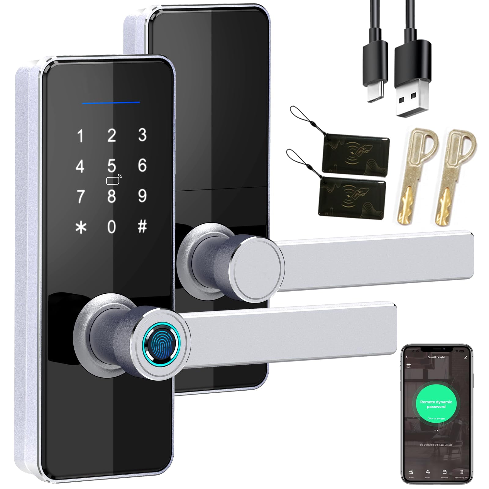 VIGOPKA Keyless Entry Door Lock, Smart Door Locks Front Door with Knob ...