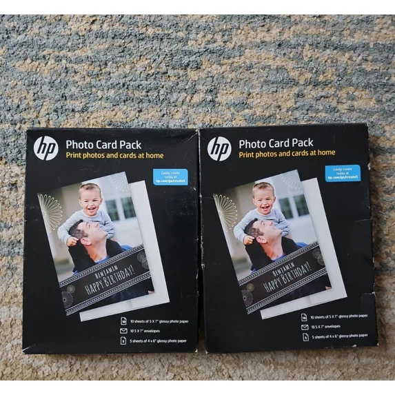 VIGOR- 2 Hp Glossy Photo Card Pack - 10 Sheets 5X7, 5 Sheets 4X6 Paper ...
