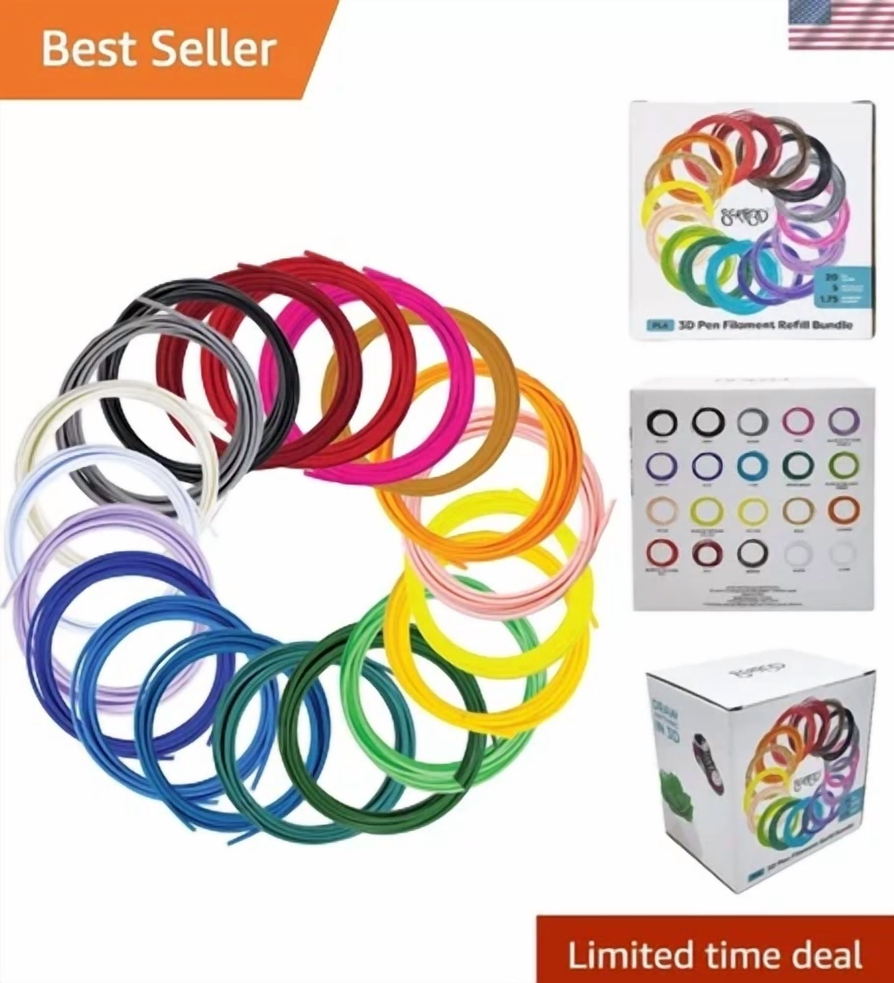 VIGOR- 20 Color 3D Pen Filament Refills - 16Ft Each, 1.75Mm Pla For ...