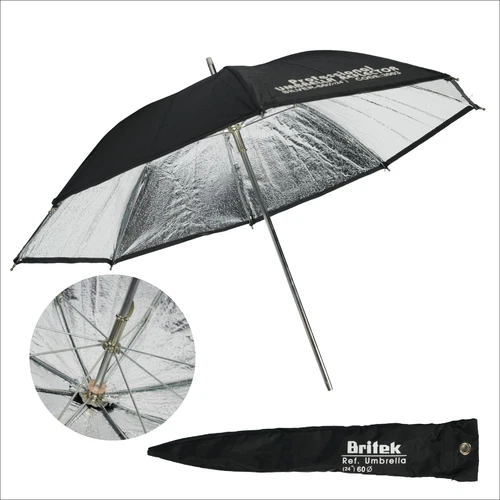 VIGOR- 24" Silver/Black Reflector Studio Umbrella For Photography ...