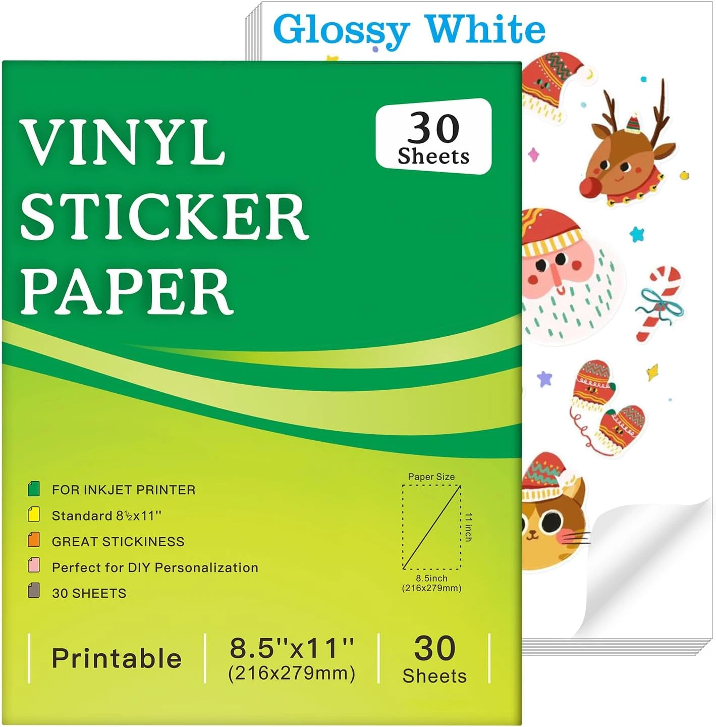 VIGOR- 30 Sheets Premium Printable Vinyl Sticker Paper For Inkjet ...