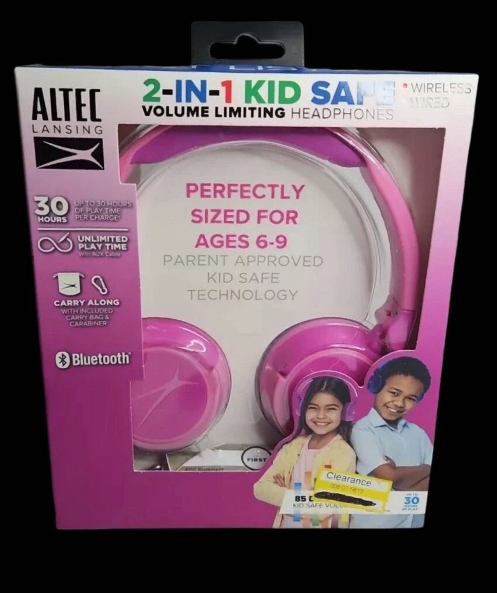 VIGOR- Altec Lansing Kid Safe 2-In-1 Bluetooth Wireless Pink Kid'S ...