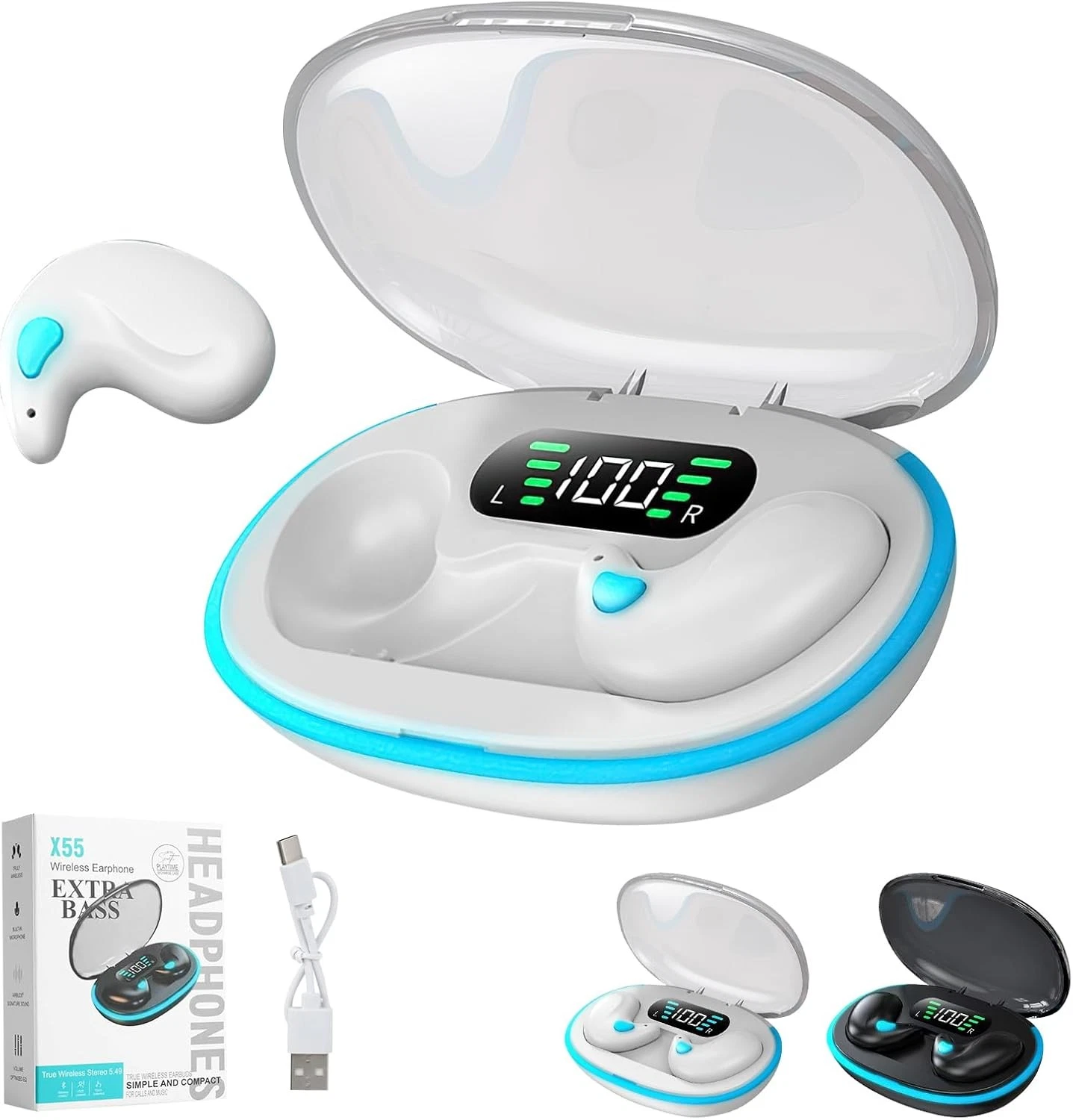 VIGOR- Bone Conduction Sleep Bluetooth Earbuds, In-Ear 5.3 Wireless ...