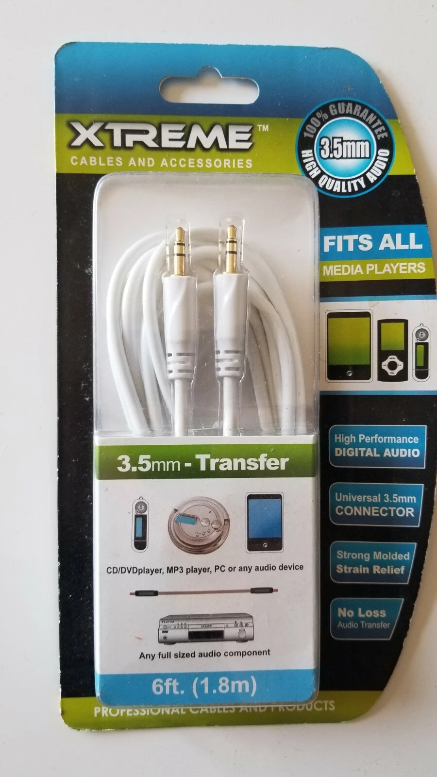 VIGOR- Brand New! Xtreme Cables 3.5Mm Mini Audio Aux Transfer Cable ...