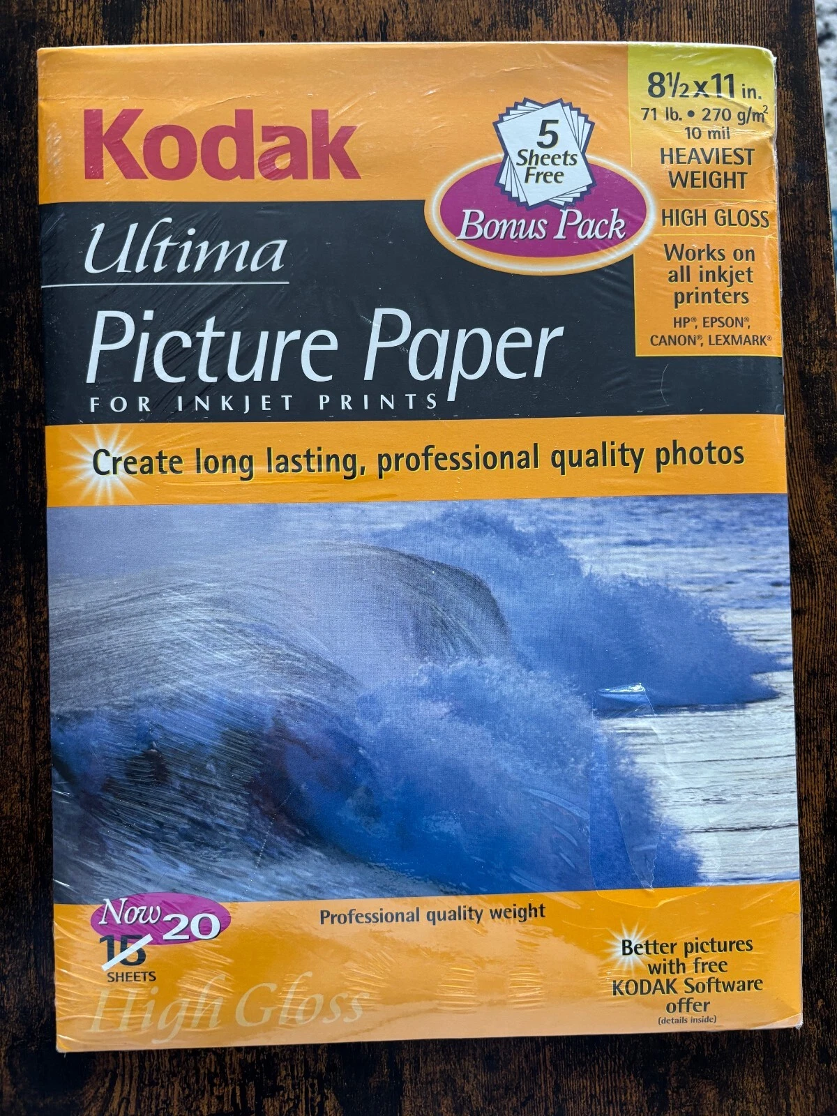 VIGOR- Kodak Ultima Picture Paper Inkjet High Gloss Hvy Weight 8.5"X11 ...