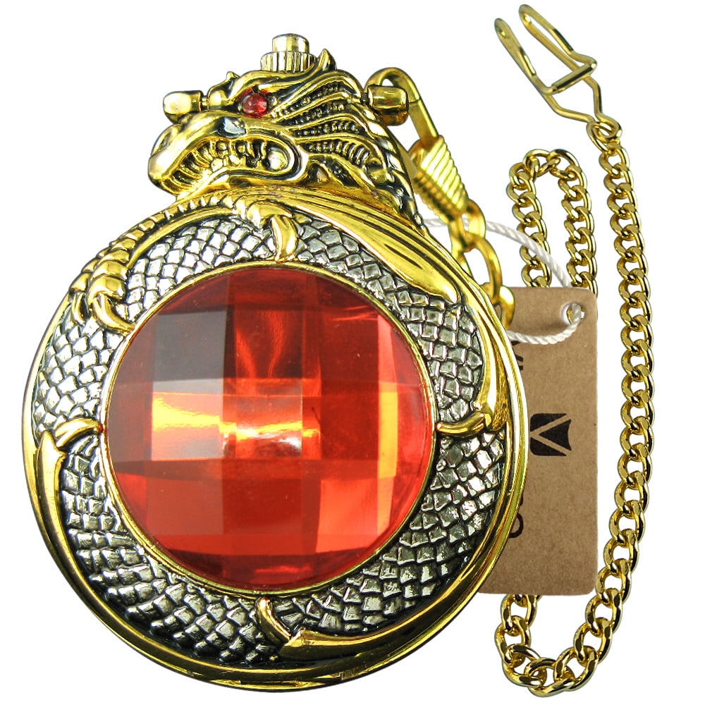 VIGOROSO Creative Pocket Watch Mechanical Wind up Gold Watch Luxury ...